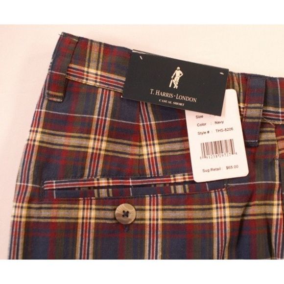 T. Harris London | Shorts | Navy Plaid Shorts T Harris London Sz 3 Nwt ...